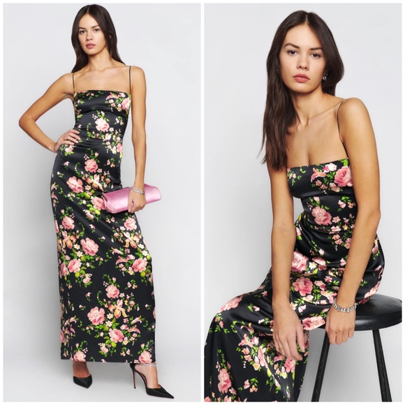 Reformation Dresses Reformation Frankie Floral Silk Maxi Dress